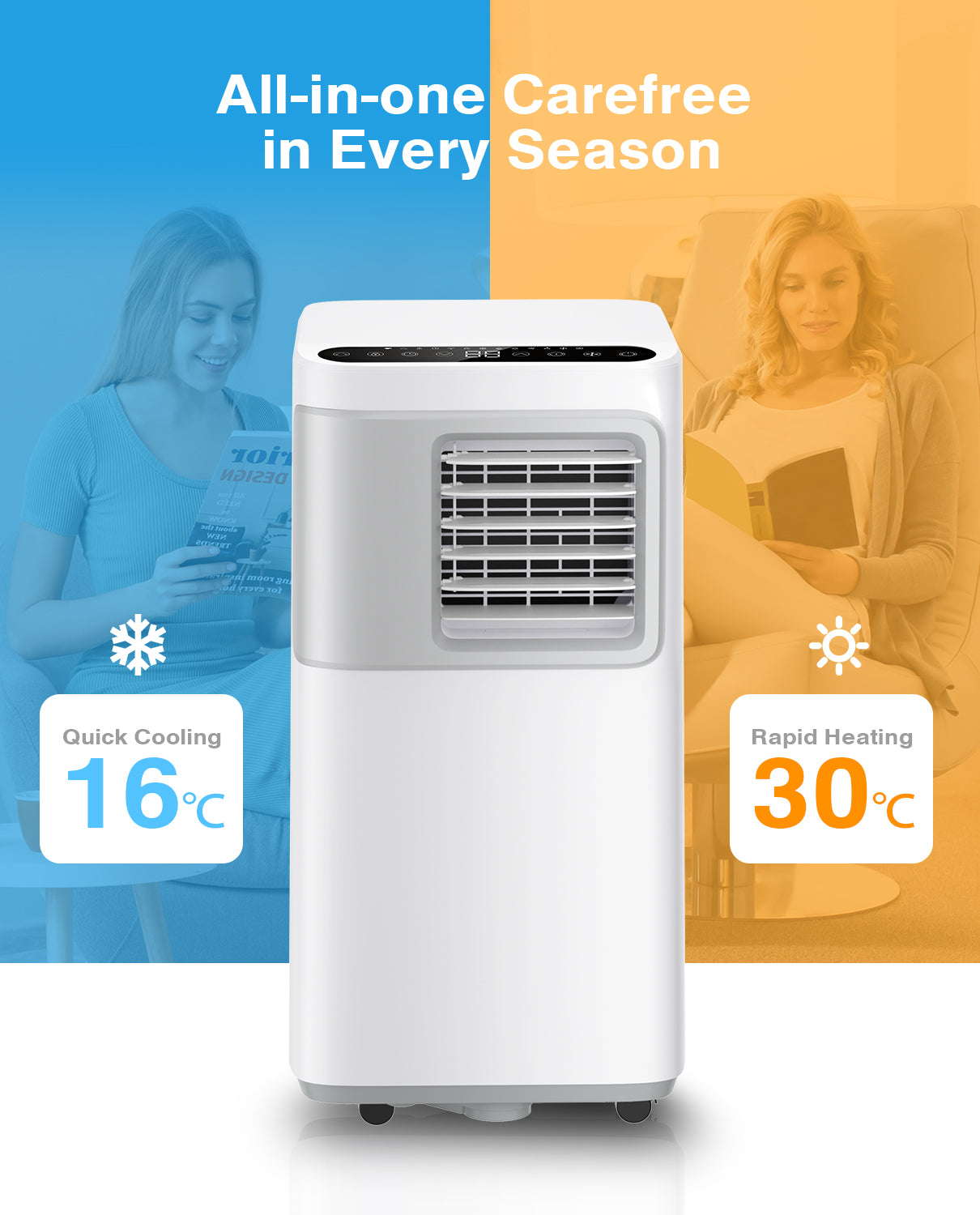 BLATACY Air Conditioner, 16,000 BTU Air Conditioner Portable for Room ...